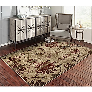 Premium Rugs Modern Distressed Soft Large Area Rugs for Bedroom, Indoor/Outdoor Rug, Dining & Living Room, Stain Resistant, Pet Friendly, Lightweight, Waterproof & Easy to Clean (Red Large 8x11)