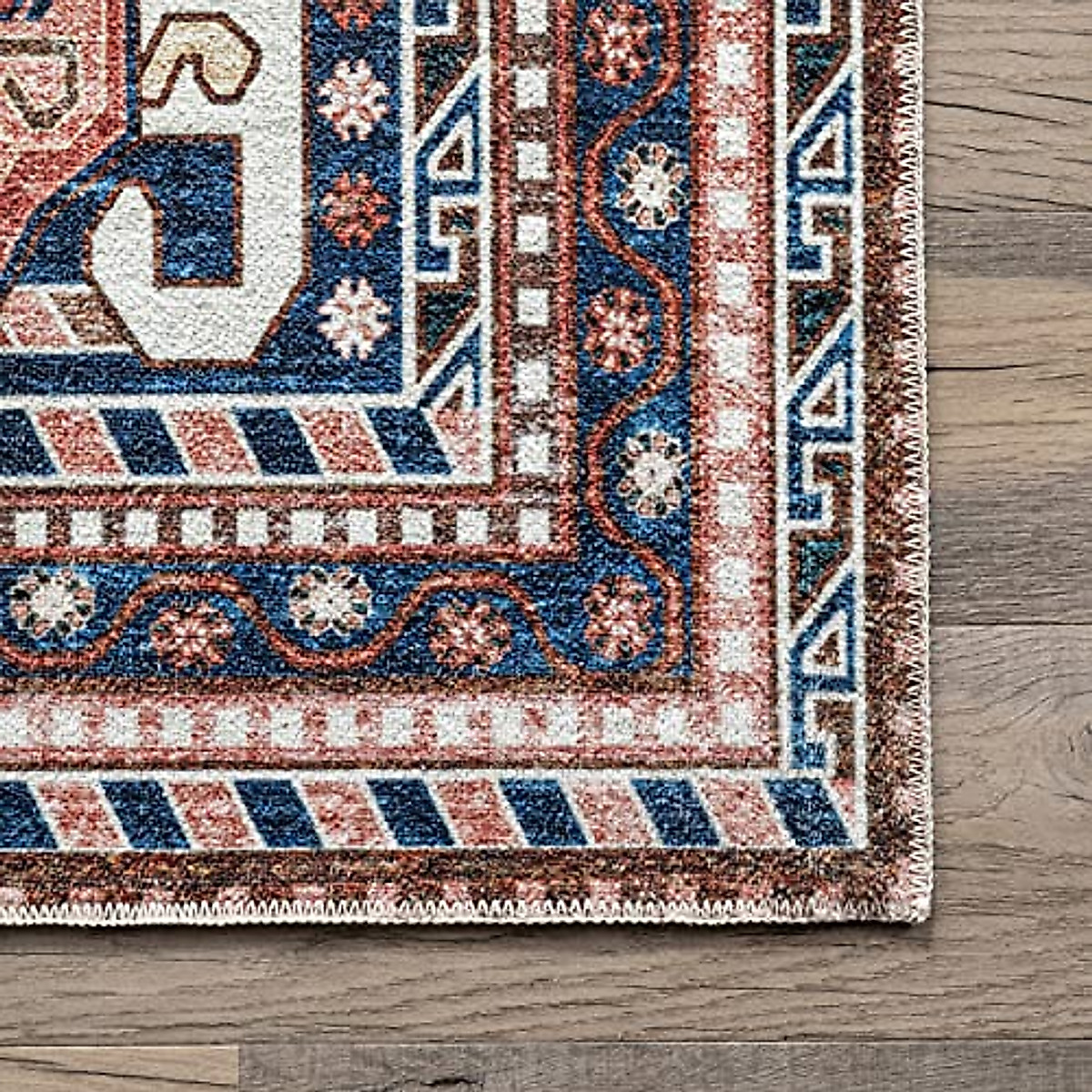 nuLOOM Nevaeh Machine Washable Bohemian Medallion Area Rug, 6' x 9', Blue