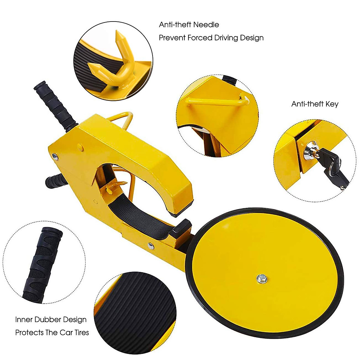 ALAVENTE Car Wheel Locks, 2pcs Wheel Lock Heavy-Duty Anti Theft Parking Wheel Lock Car Parking Wheel Lock