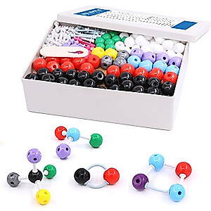 Swpeet 307 Pcs Molecular Model Kit for Organic and Inorganic Chemistry - Chemistry Molecular Model Student and Teacher Set - 126 Atoms & 30 Orbitals & 150 Links & 1 Short Link Remover Tool
