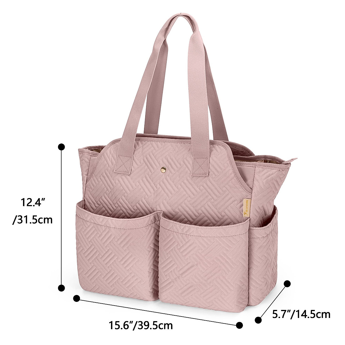 Fasrom Teacher Bag for Work Women, Large Utility Tote Bag with Laptop Compartment for Teacher Essentials (Empty Bag Only), Pink