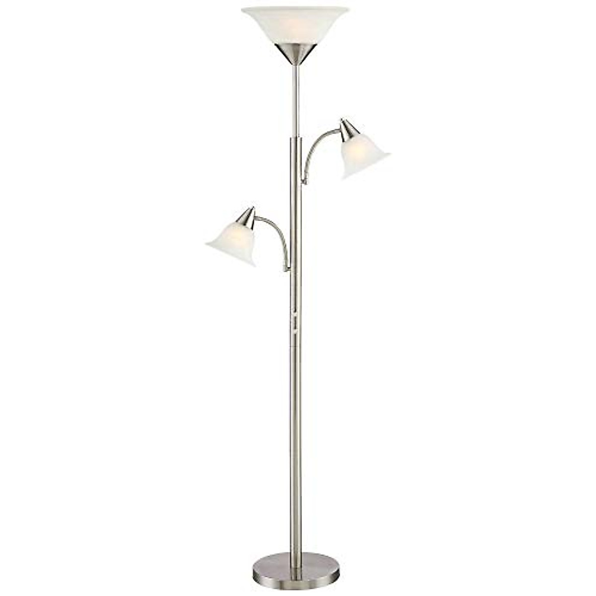 360 Lighting Jordan Modern Tree Torchiere Floor Lamp Standing 3-Light 71 1/2" Tall Brushed Nickel Silver Alabaster Glass Shades Decor for Living Room Reading House Bedroom Office