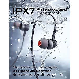 Rythflo Bluetooth Headphones, aptX-HD Wireless 5.0 Bluetooth Earbuds w/Mic in-Ear Magnetic Neckband Earphones 30Hrs Playtime, IPX7 Sweatproof Deep Bass Headset for Phone Call Music Sports