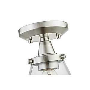 WISBEAM Semi Flush Mount Ceiling Light Fixture, E26 Medium Base, Metal Housing with Clear Glass, ETL Rated, Bulbs NOT Included, 2-Pack