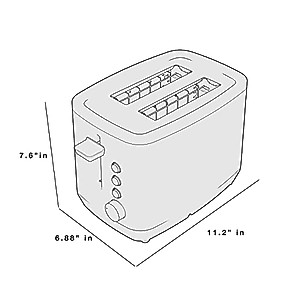 GE Stainless Steel Toaster | 2 Slice | Extra Wide Slots for Toasting Bagels, Breads, Waffles & More | 7 Shade Options for the Entire Household to Enjoy | Countertop Kitchen Essentials | 850 Watts