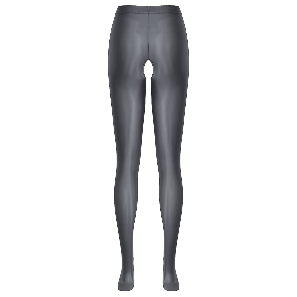 TiaoBug Womens Glossy Oil Yoga Pants Tights Training Sports Fitness Leggings Pantyhose Dark Grey XX-Large