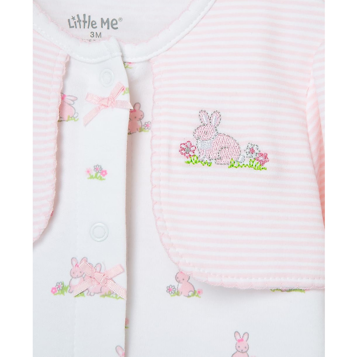 Little Me Baby Clothes & Outfits - Girls One Piece Hat & Footed Sleeper Pajamas - 3 Months, Baby Bunnies