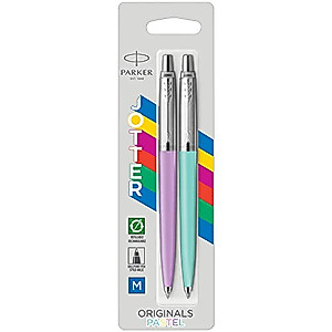 Parker Jotter Originals Ballpoint Pen Pastel Collection | Mint and Purple 50s Finishes | Medium Point | Blue Ink | 2 Count