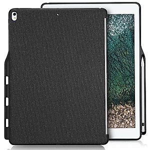 ProCase for iPad Pro 12.9 2017/2015 Companion Back Cover Case, with Pencil Holder for iPad Pro 12.9 Inch (Both 2017 and 2015 Models), Match for Smart Keyboard and Smart Cover -Black