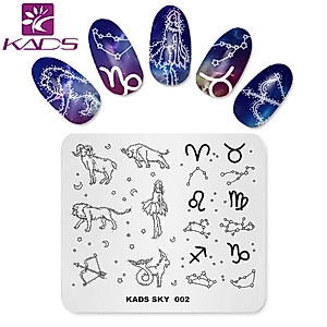 KADS Nail Art Stamp Plate Night Sky Series Nail stamping plate Template Image Plate Nail Art DIY Decoration Tool