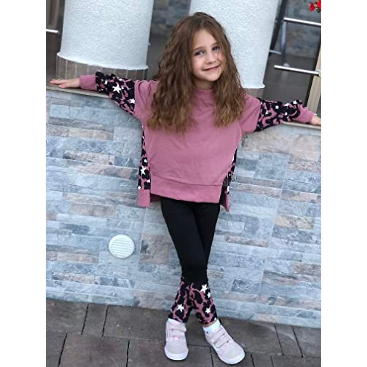 Danna Belle Kids Long Sleeve T-Shirt and Pants Set Top Leggings Outfits for Girls 8-10 Years