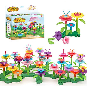 Lierpit Flower Arrangement Toy Set 128PC,Bouquet Building Blocks, Educational Garden Art and DIY Assembly handicrafts, for Children Over 3 Years Old on Holidays, Birthdays and Christmas