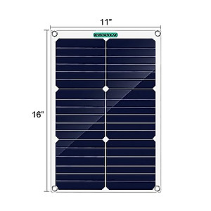 HIMINO Waterproof Solar Panel with USB Output Ports, Portable Solar Charger for Car, RV, Boat, Cell Phone & More (20w)