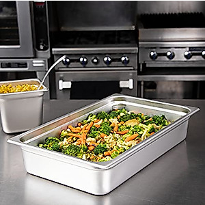 Carlisle FoodService Products Durapan Full-Size Steam Table Pan for Catering, Buffets, Restaurants, Stainless Steel, 4 Inches Deep, Silver, (Pack of 6)