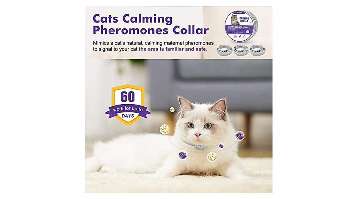 LIZCOM Cat Calming Collar - Stress Relief Solution for Cats