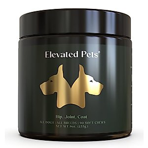 Ultra-Healthy Omega 3 Fish Oil Treats w/MSM, Glucosamine, Chondroitin, EPA/DHA for Dogs: Elevated Pets Fish Oil, Turmeric & Joint Supplement + Allergy Chews - Ultimate Dog Vitamin Supplement