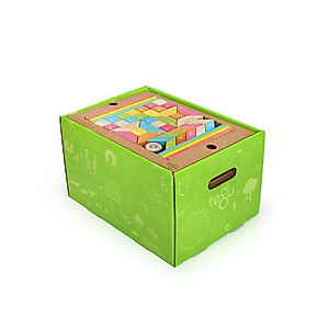 240 Piece Tegu Classroom Magnetic Wooden Block Set, Tints