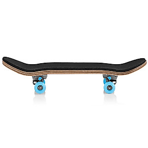 Raguso Maple Wooden Alloy Fingerboard Finger Skateboards Mini Fingerboard with Soft Pad Bearing Wheels and Box Reduce Pressure Kids Gifts(Light Blue)
