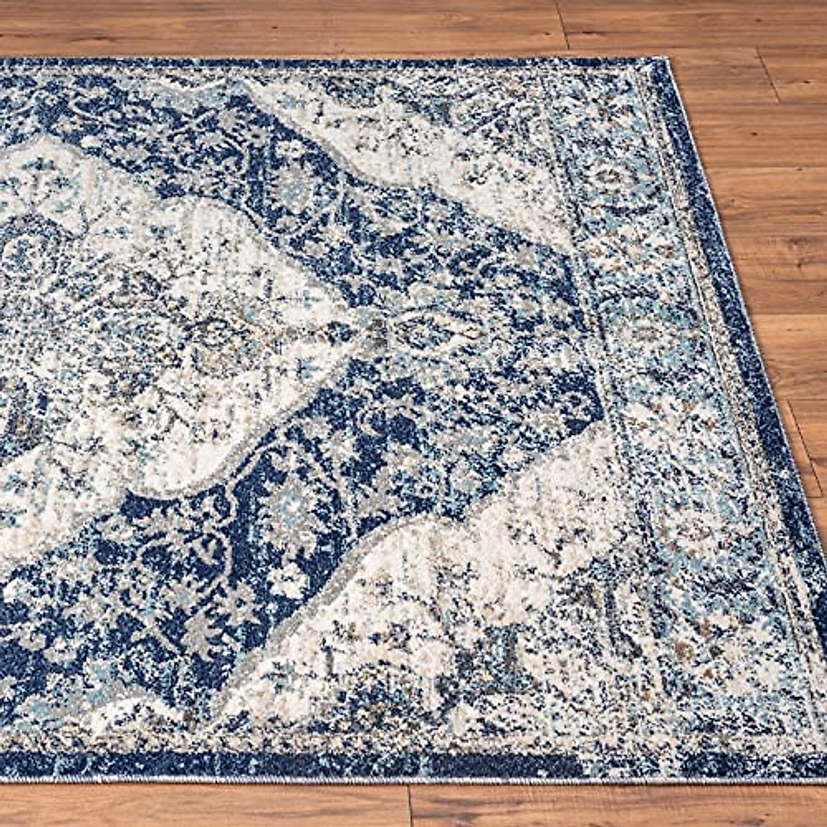 LUXE WEAVERS Euston Collection 8061 Blue 6x9 Modern Oriental Area Rug