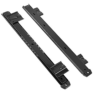 ZOENHOU 3 Pairs 14 Inch Black Keyboard Tray Slides, 22 LB Heavy Duty Ball Bearing Slides Hardware, Computer Tray Keyboard Slider Under Desk Rails Rack with 24 Adjustable Height Bracket and 48 Screws