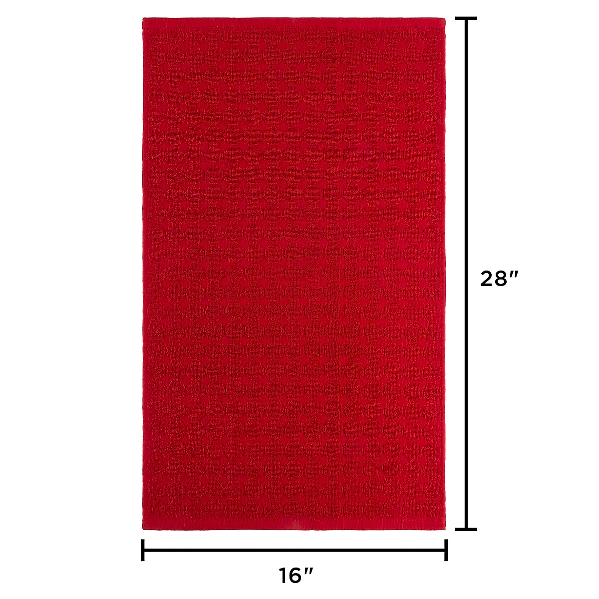 Bedford Home Set of 8 Kitchen 16”x28”-Absorbent 100% Cotton Hand Towel-Modern Circle Pattern Weave in 4 Solid Colors-Dishtowels for Drying by Lavish Home, Multiple