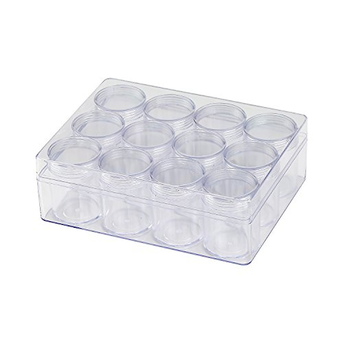 TDOTM 12 Grids Transparent Plastic PS Jewelry Earring Beads Sewing Pills Beads Organizers Storage Bottle(1 Pack)