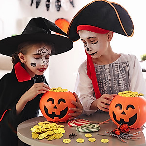 Chivao 300 Pcs Gold Coins Plastic Treasure Pirate Coins Toy Carnival St. Patrick's Day Party Favors Fake Toy Pirate Party Decoration Birthday Adventure Themed Supplies(Gold)