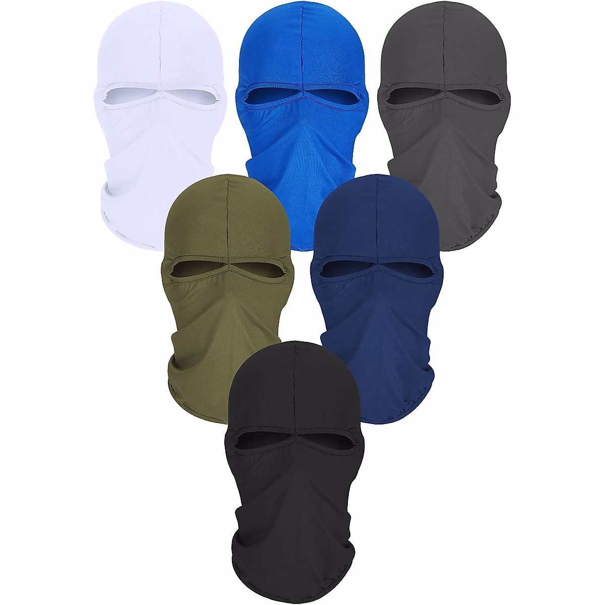 Syhood 6 Pcs Balaclava Mask Ice Silk UV Protection Mask Full-face Cover Outdoor Sports Ski Mask Cycling Hat Windproof Cap Motorcycle for Women and Men