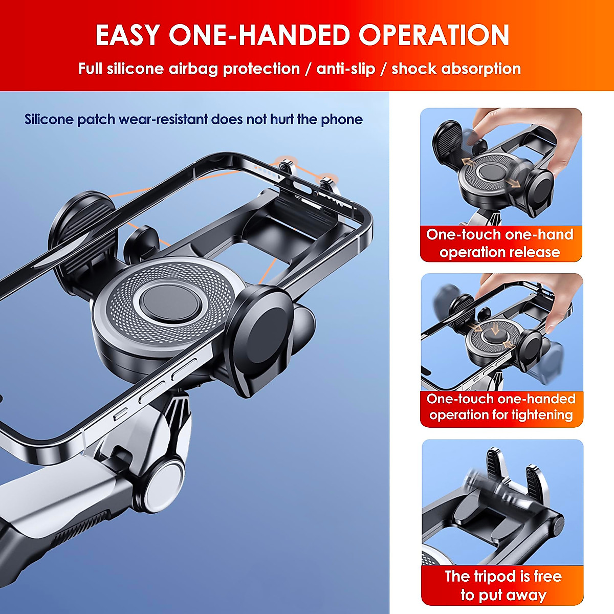 Heavy-Duty Truck Phone Holder Mount for Dashboard and Windshield - 16.9-inch Long Arm, Super Suction Cup, and Ultimate Stability -Sleek Gray Design, Perfect for Pickup Trucks