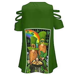 CGGMVCG St. Patricks Day Shirts for Women Top For Women Western Shirt Zipper Pullover Short St Patricks Day Clothes for Women (Green, M)