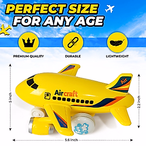 KIDSTHRILL Kids Airplane Toy for Boys & Girls. Set of Three Toy Airplanes with Flashing Lights, Music & Airplane Sound, Push and Go Toy Plane Gift Toys for Toddler Boys 2 3 4 5 6 7 Years Old & up