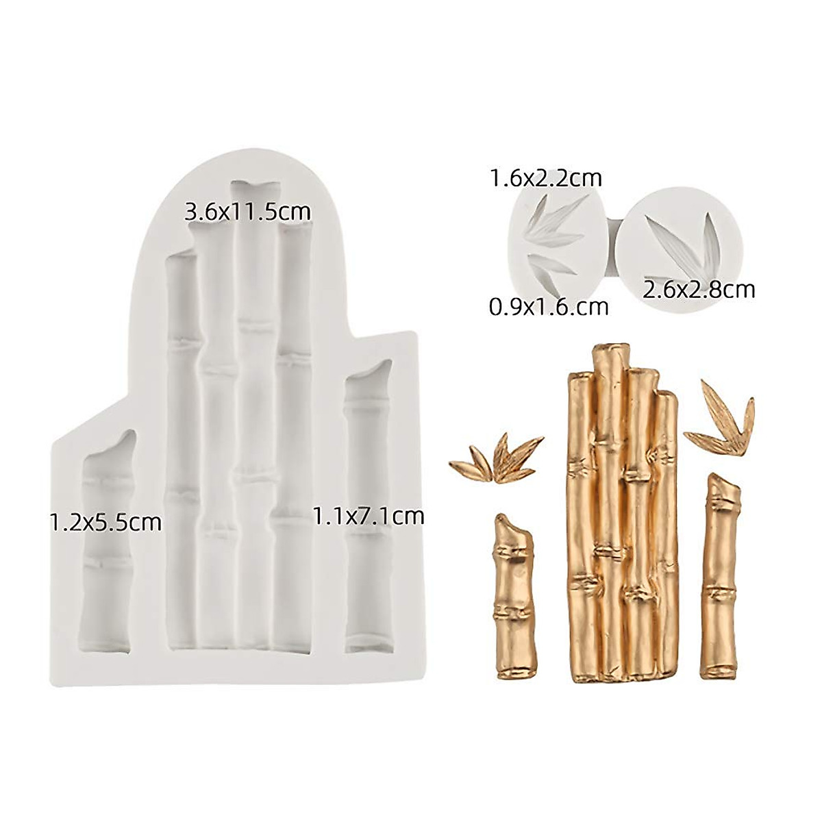 Bamboo & Leaf Silicone Fondant Molds Chocolate Candy Gumpaste Sugarcraft Mold Cake Decorating Tool Polymer Clay Resin Mold