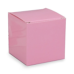WonderPack Paper Boxes for Packaging - Pink Shipping Boxes - Cardboard Gift Box 2.1х2.1x2.1 Inches 6 Pack
