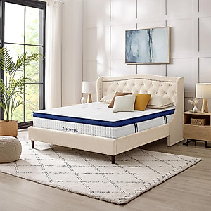 Zeelovtress 14 Inch Hybrid Queen Mattress, with Gel Memory Foam, Lyocell Fabric, and Individual Pocket Coils, Medium Firmness for Pain Pressure Relief, CertiPUR-US, 120 Nights Trial