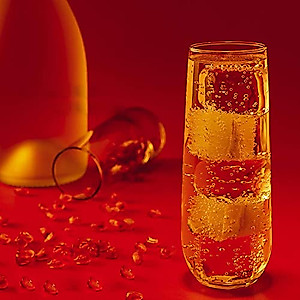 ROIMEE VONT 48 Pack Plastic Champagne Flutes Disposable 9 Oz Stemless Clear Plastic Champagne Glasses Plastic Mimosa Glasses with Gold Rim Unbreakable for Party Wedding Birthday (Heavy Duty)