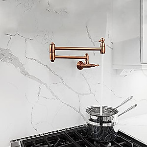 Copper Finish Wall-Mounted Pot Filler Faucet