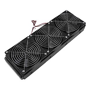 ASHATA CPU Water Cooling Radiator 18 Pipe Aluminum Heat Exchanger for Computer PC CPU Water Cool System, Water Cooling Drain Row with Fan Radiator, 120mm x 360mm