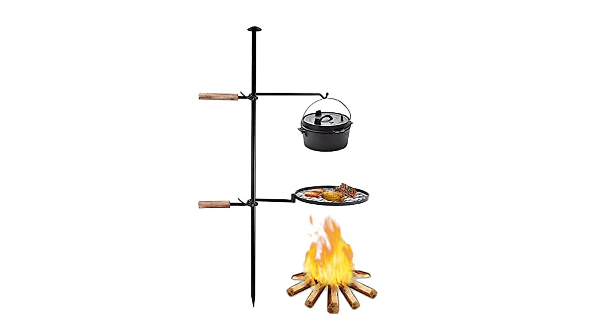 Adjustable Swivel Campfire Grill for Outdoor Cooking