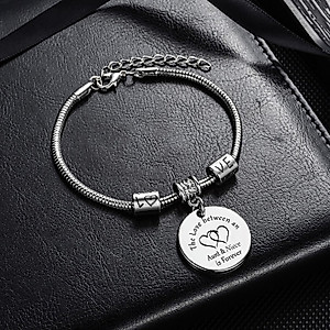 YEEQIN Aunt Gifts From Niece Aunt niece Bracelet Jewelry The Love Between An Aunt And Niece Is Forever Bracelet(Aunt Niece)