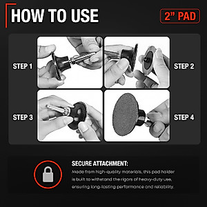T1A 5 Pack of 2 inch Conditioning Disc Pad Holder Assembly, 1/4'' Shank, Speed-Lok TR Quick-Change Attachment, Compatible with 3M ROLOC Scotch-Brite Brand Discs, T1A-ROLOC-2IN