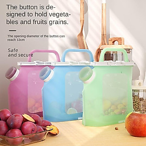 Silicone Bags Reusable Storage - 34OZ Food Rice Cereal liquid Storage Containers Food Pouch countertop airtight, Dry Food Dispenser with Measuring Cup - Latched Lid & Handle - 15 L (blue)