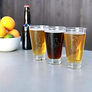 Libbey Modern Pets Arlo Hi Ball Glasses, 14 ounce, Set of 4