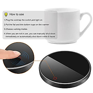 Coffee Warmer, Coffee Cup Warmer for Desk with Auto Shut Off, Electric Mug Warmer for Tea Coffee Milk, Great Gift for Family Friend Colleague