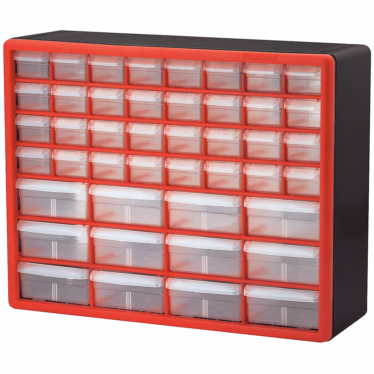 Akro Mils 10744 44-Drawer Hardware and Craft Cabinet, Red and Gray