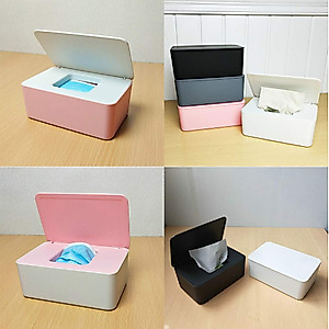 Onebycitess Baby Wipes Dispenser, Baby Wipes Case Holder Keeps Diaper Wipes Fresh Non-Slip Wipe Container Three-Layer Seal Design Prevent Moisture Loss (Black)