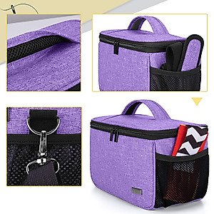 YARWO Sewing Accessories Organizer, Craft Storage Bag for Sewing Tools and Supplies, Purple