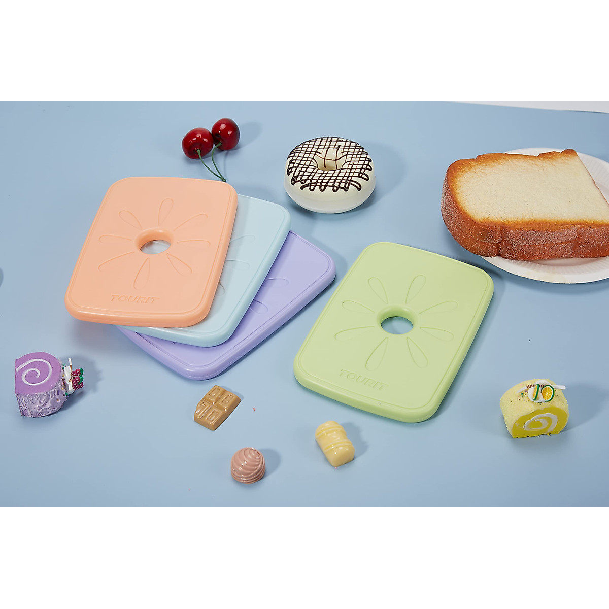 TOURIT Ice Packs for Lunch Boxes/Bags and Coolers, Lunch Box Cooler Ice Packs Reusable, Slim and Long Lasting Cool Pack for Work, Picnic or Camping