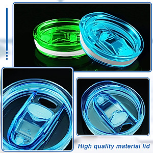 2 Pcs 20 oz Skinny Replacement Lids Tumbler Replacement Lids Plastic Splash Resistant Lids Covers Spill Proof Skinny Tumbler Lid Cup Covers for Mouth Tumbler Cooler Cup (Green, Light Blue)