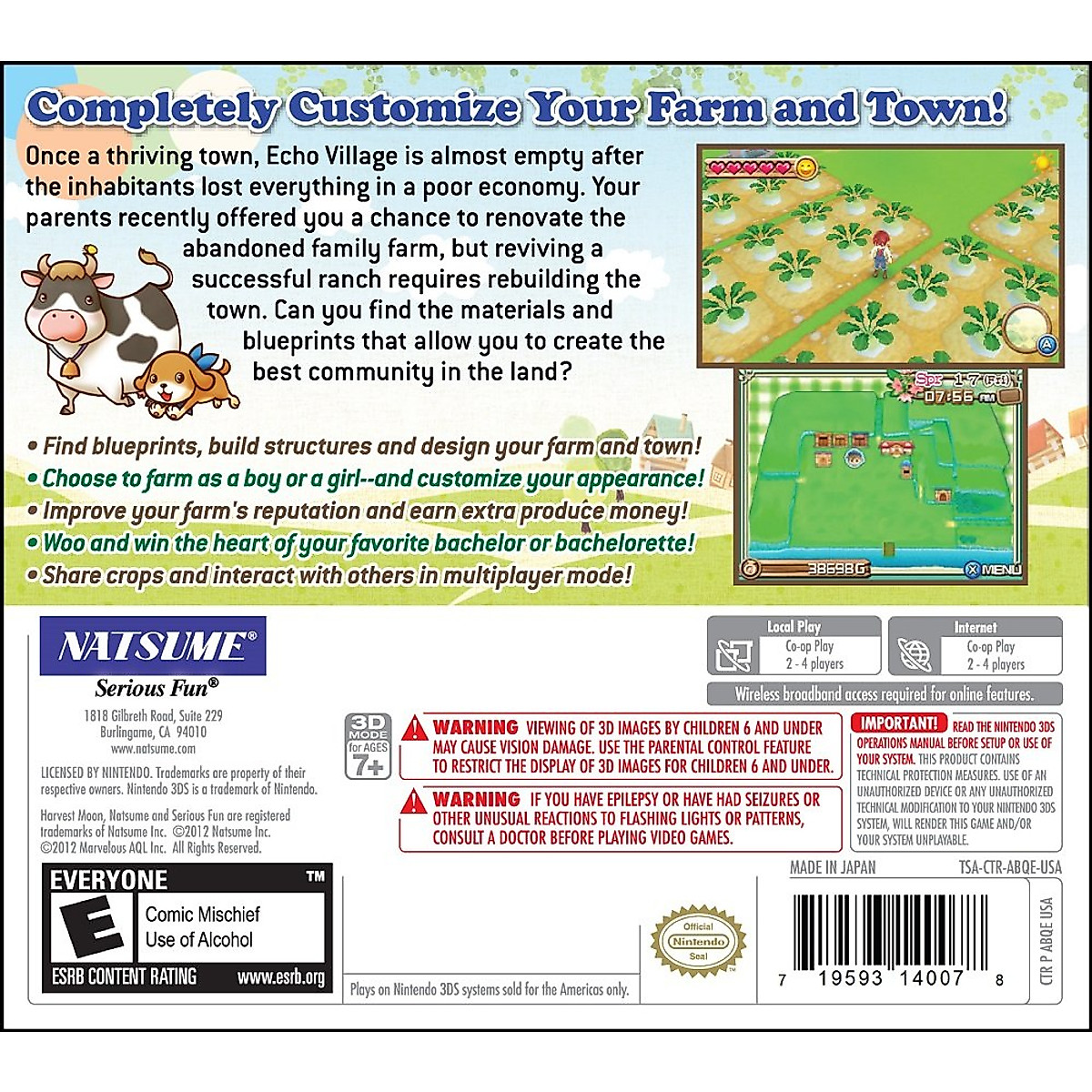 Harvest Moon®: A New Beginning 3DS with BONUS Mini Cow Figure