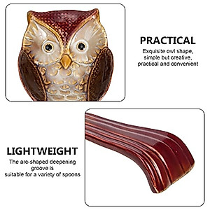 Creative Ceramic Owl Cooking Spoon Rest Spoon Fork Mat Rest Utensil Spatula Holder Table Decor for Home Restaurant
